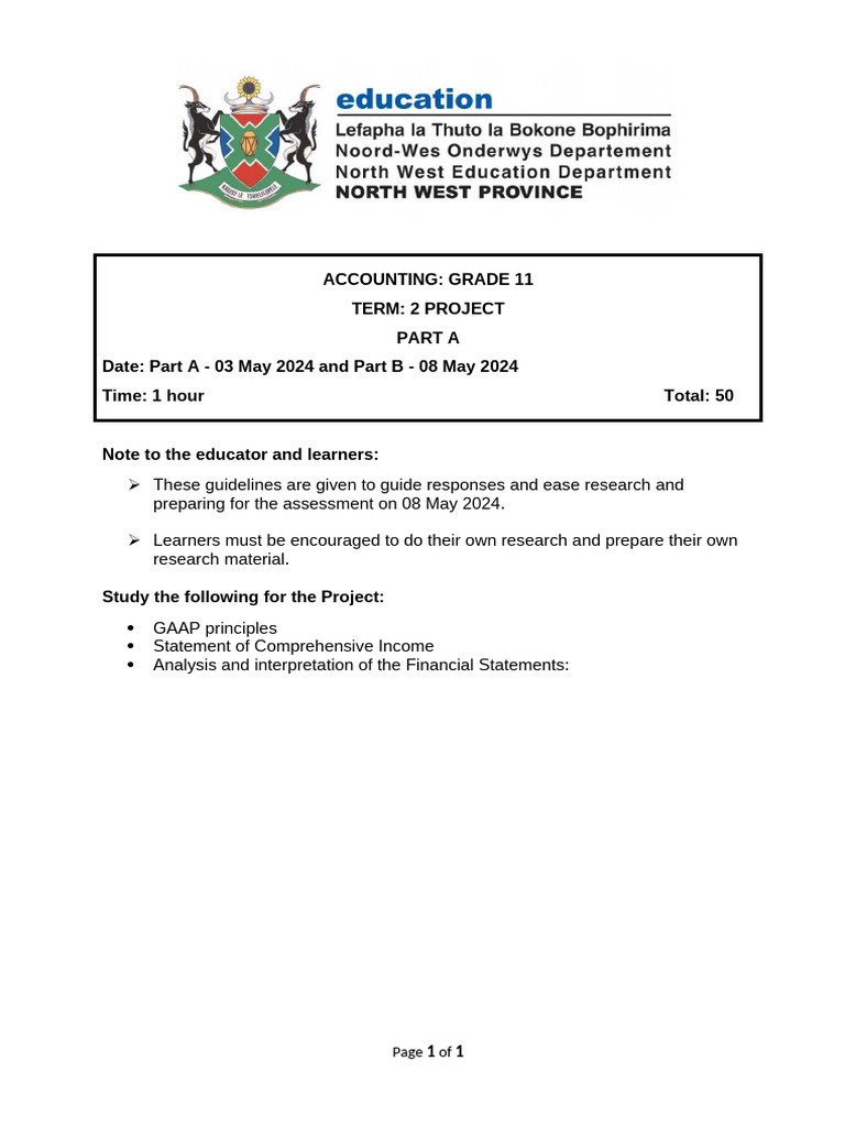 1 GR 11 Acc Project 2024 Part A | PDF