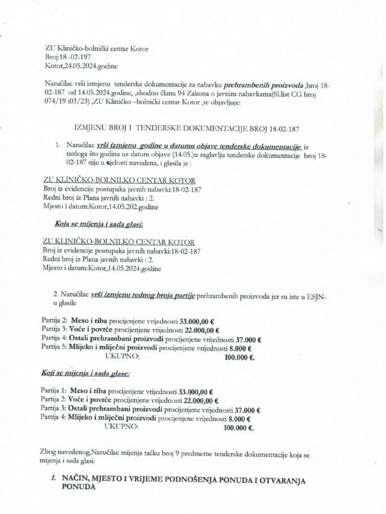 Izmjena Broj 1 | PDF