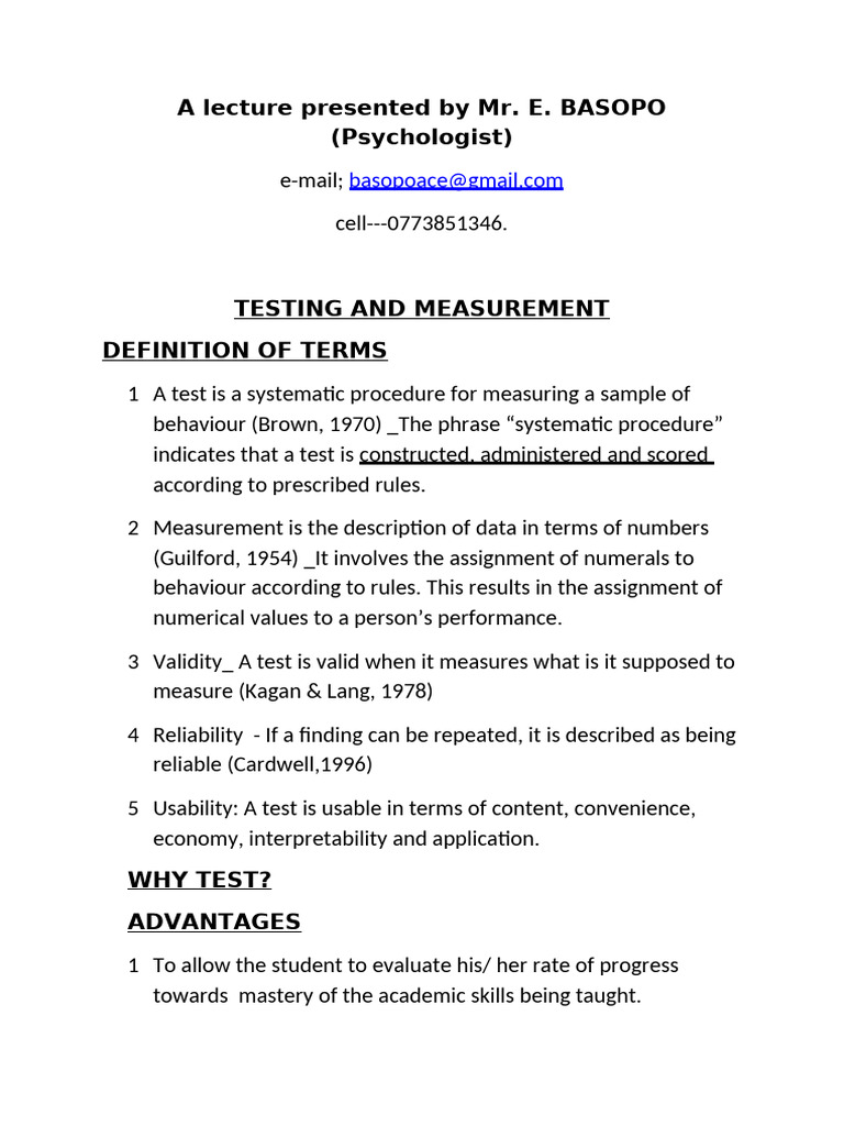 Testing and Measurement 2024 (1) 041839 | PDF | Validity (Statistics ...