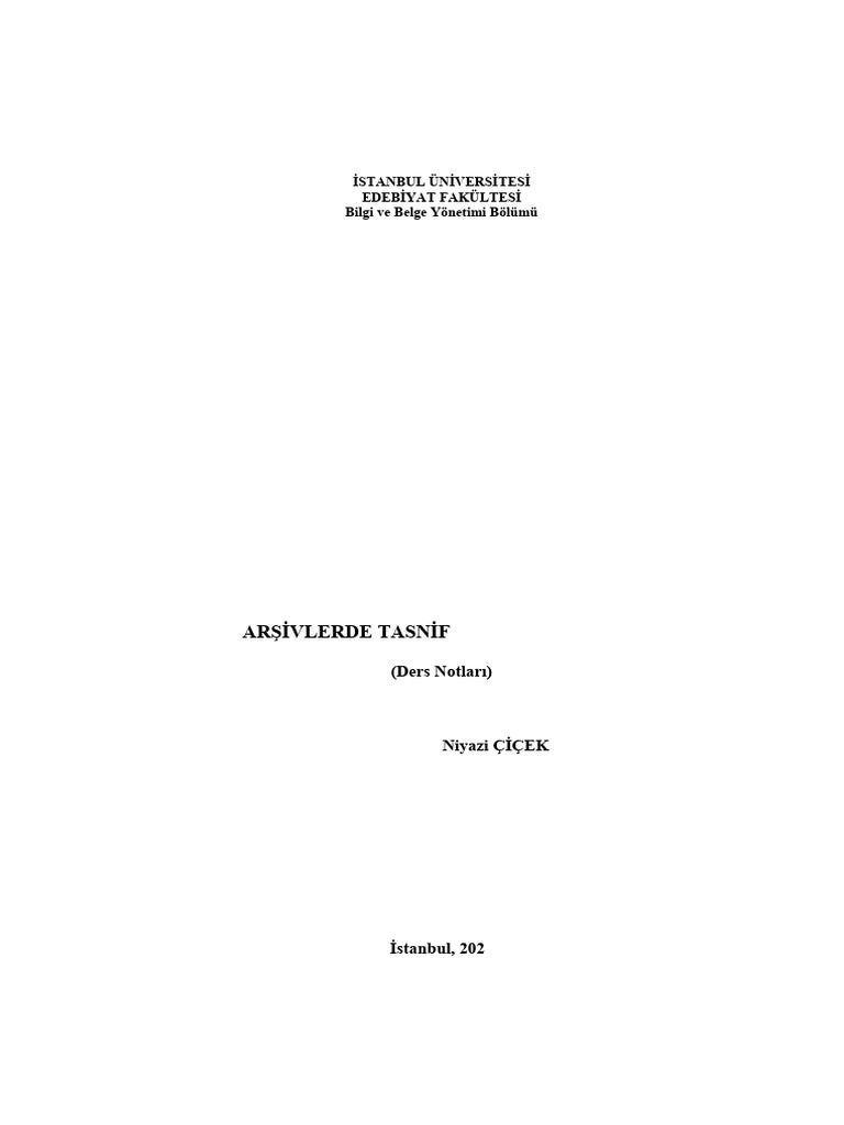 Arsivlerde Kataloglama Ve Tasnif 2025 | PDF