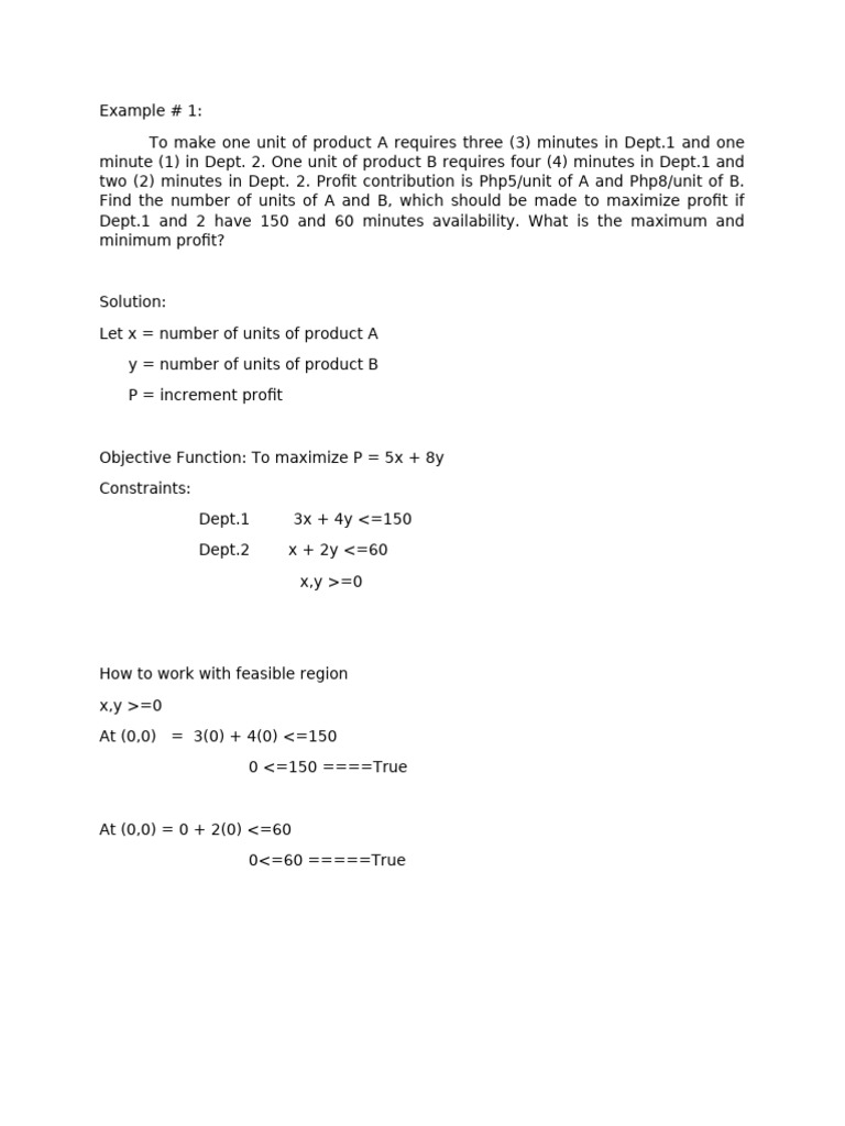 Example 1 LP Problem | PDF