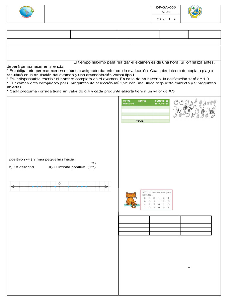 Examen Acumulativa Ii Periodo 6° Matemá | PDF | Matemáticas