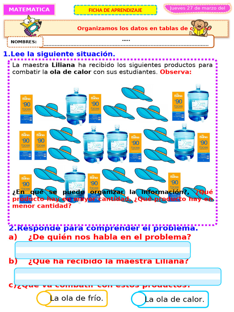 Tablas de Conteo para Niños de 2º Grado | PDF