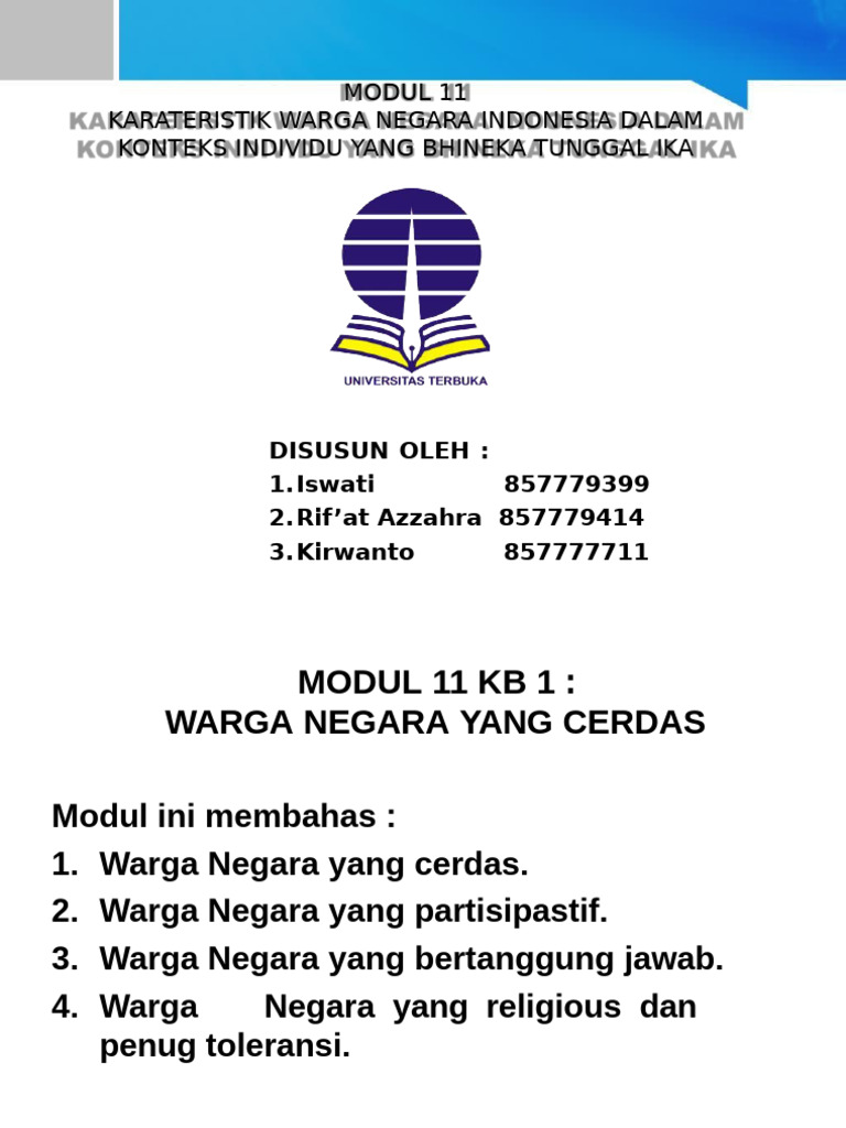 PPT PRESENTASI MODUL 11 NEW | PDF