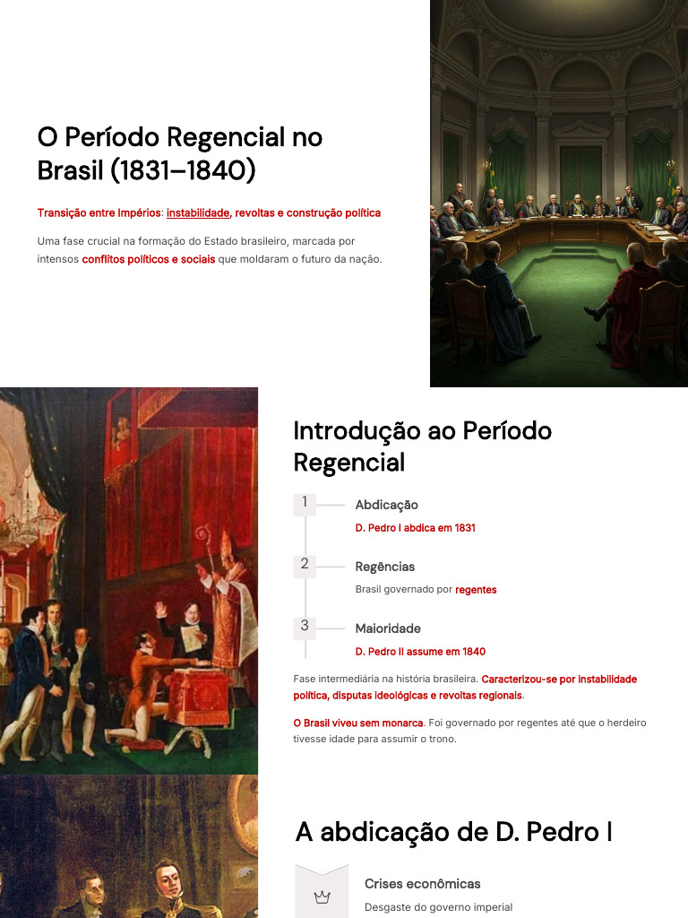 O Periodo Regencial No Brasil 1831 1840 | PDF | Brasil