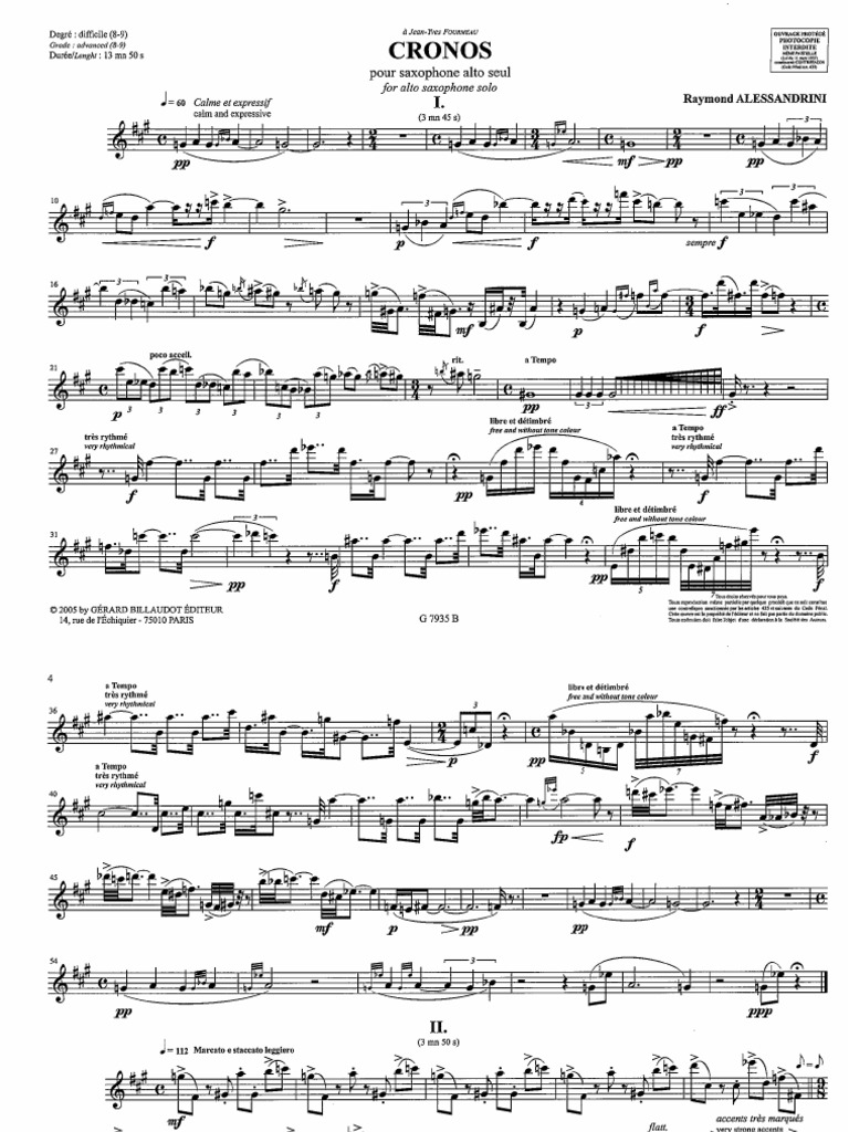 Alessandrini Raymond - Cronos (Eb) | PDF