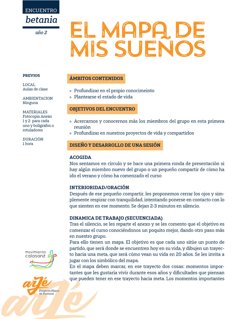Betania 2 Sesion 1 El Mapa de Mis Suenos | PDF | Oración