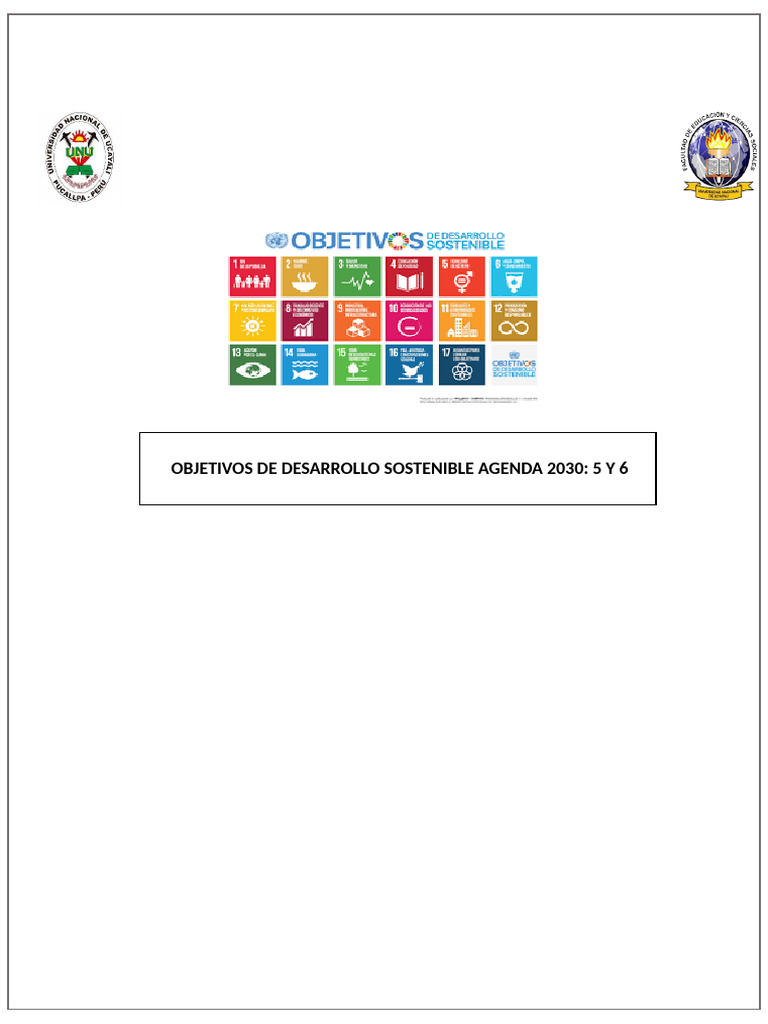 Monografia Ods 5 y 6 | PDF | Agua | Sustentabilidad
