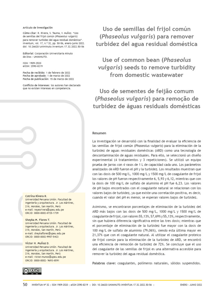 Uso_de_semillas_del_frijol_comun_Phaseolus_vulgari | PDF | Agua | Aguas ...