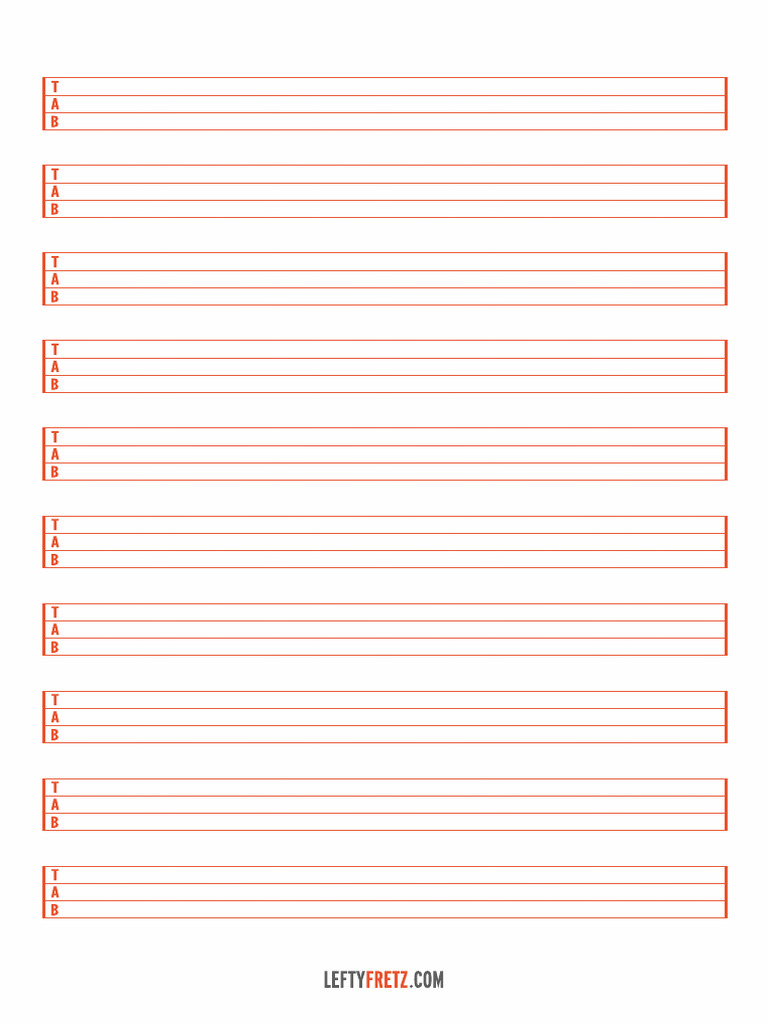 Blank Bass Tab Paper 10 | PDF