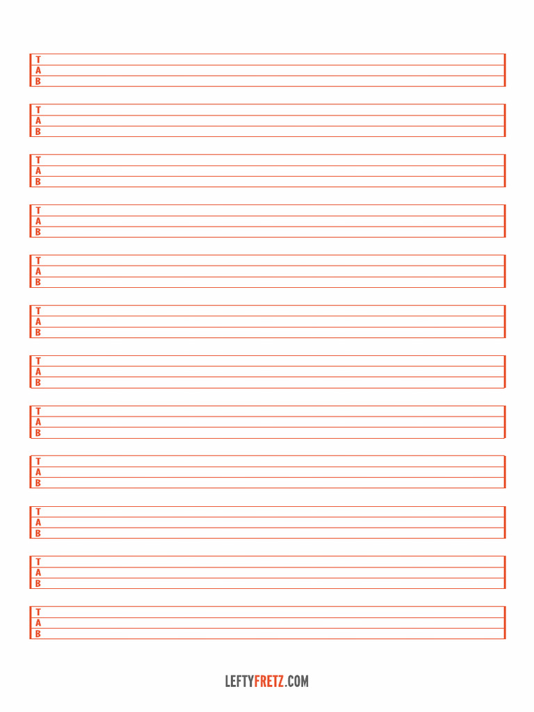 Blank Bass Tab Paper 12 | PDF