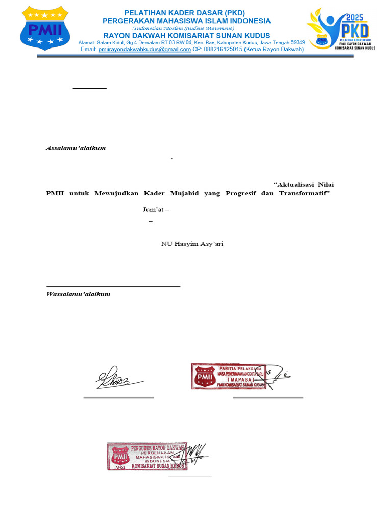 Surat Demisioner Angkatan 2021 | PDF