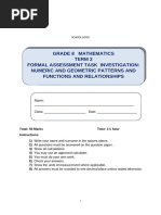 Grade 9 Term 2 Maths Investigation | PDF | Dependent And Independent ...
