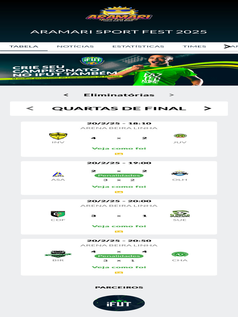 Aramari Sport Fest 2025 - Ifut, A Melhor Plataforma de Torneios Do ...