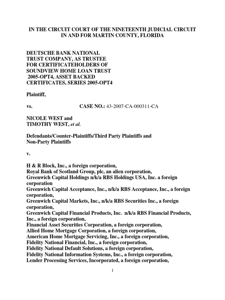 Amended Answer and Counterclaims FINAL | PDF | Estoppel | Mortgage Law