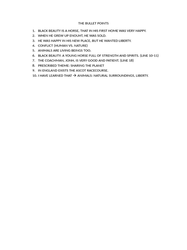 The Bullet Points | PDF