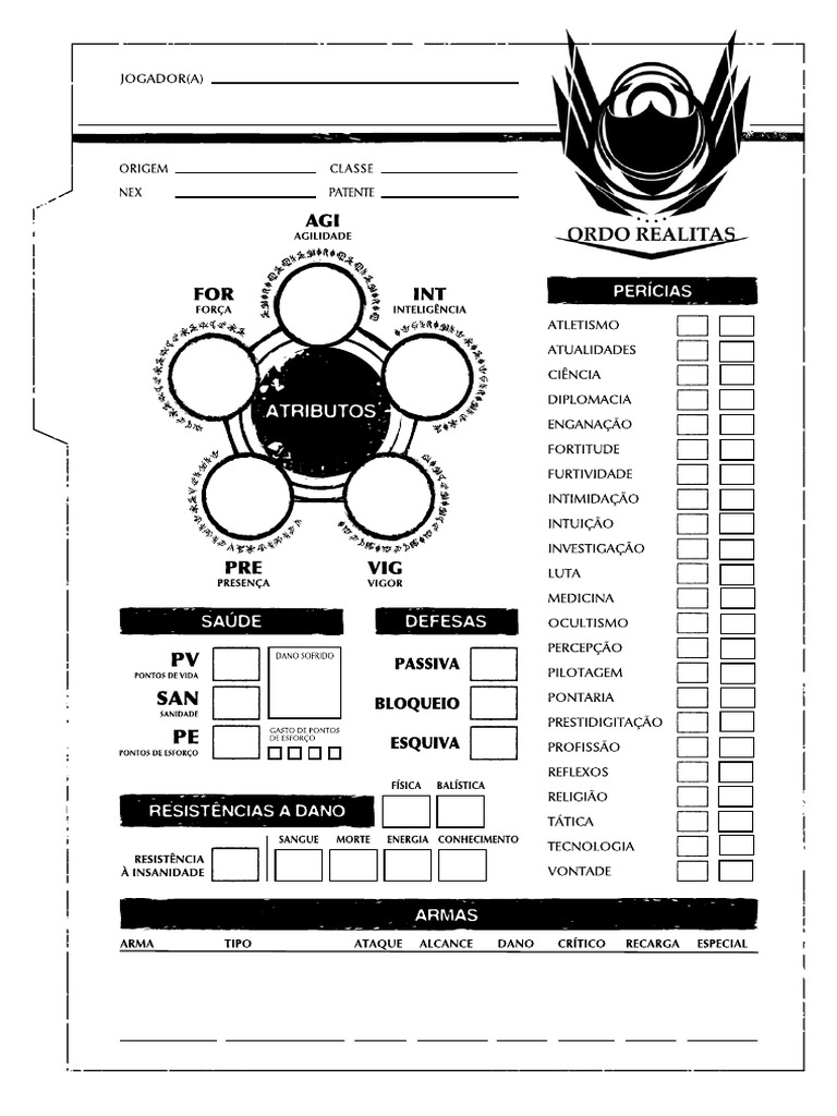 Ficha Editavel de RPG | PDF