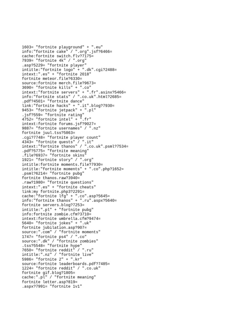 HQ Fortnite Dorks List | PDF