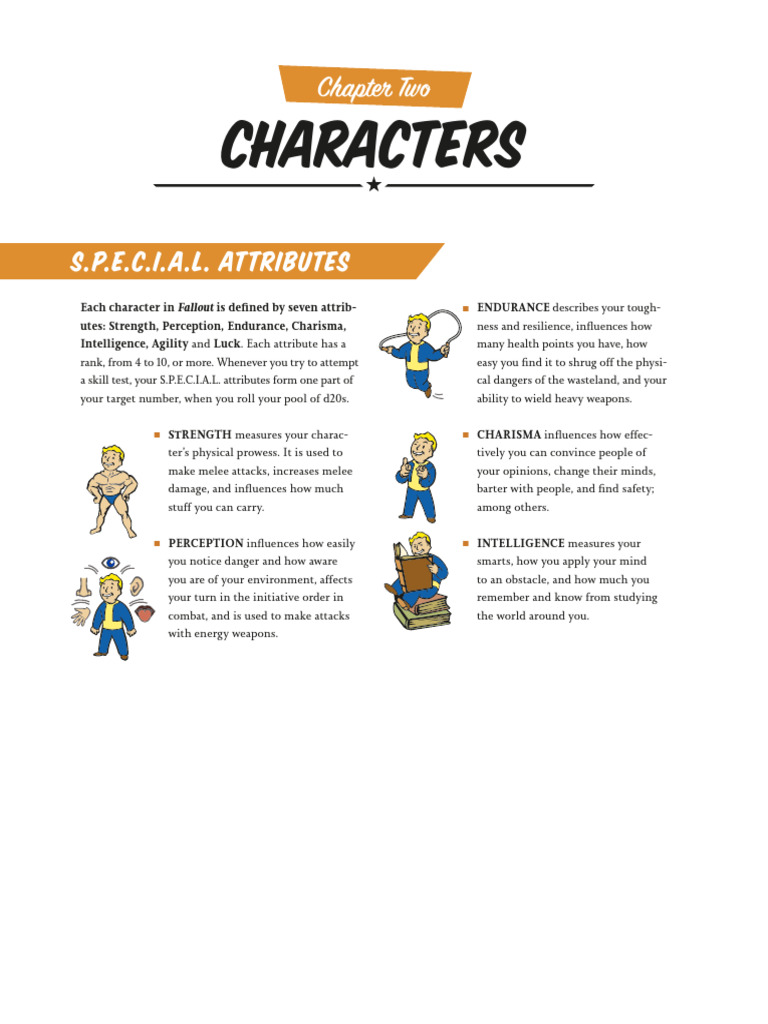 Fallout Character Attributes and Skills | PDF | Luck | Dice