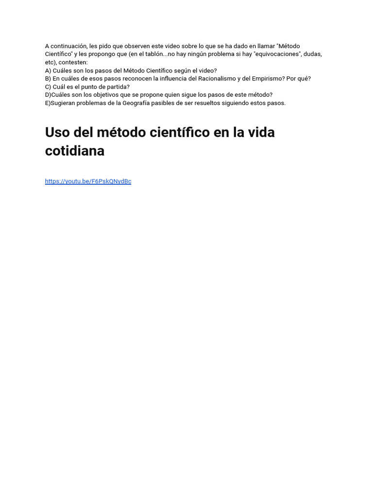 Uso Del Metodo Cientiofico en La Vida Cotidiana | PDF