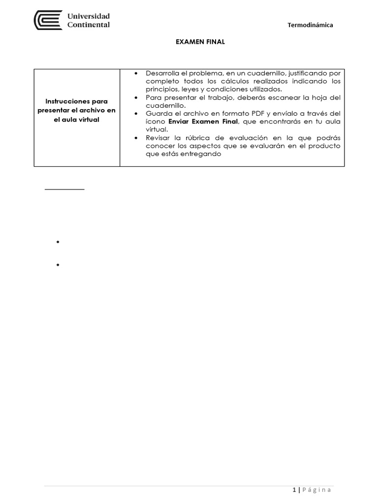 Examen Final | PDF | Turbina | Termodinámica