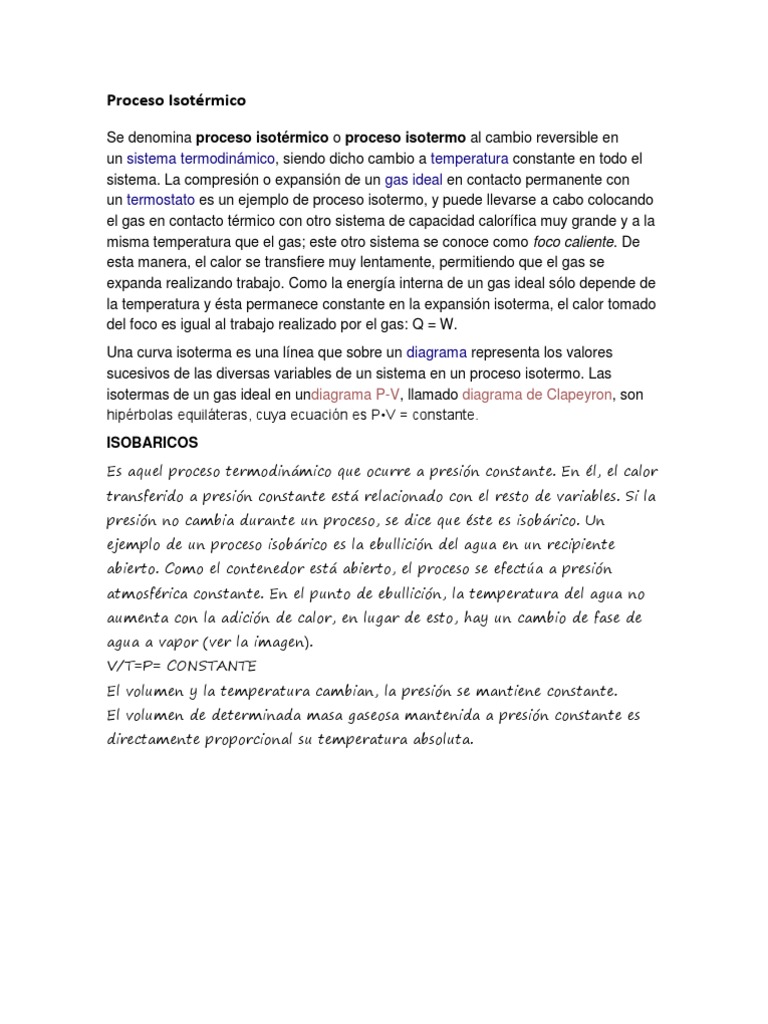 Proceso Isotérmico | PDF | Gases | Calor