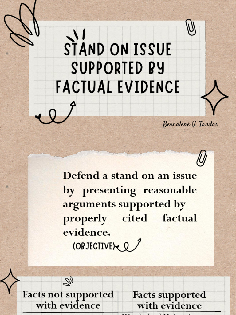 Students Copy Stand on Issue Supported by Factual Evidences | PDF
