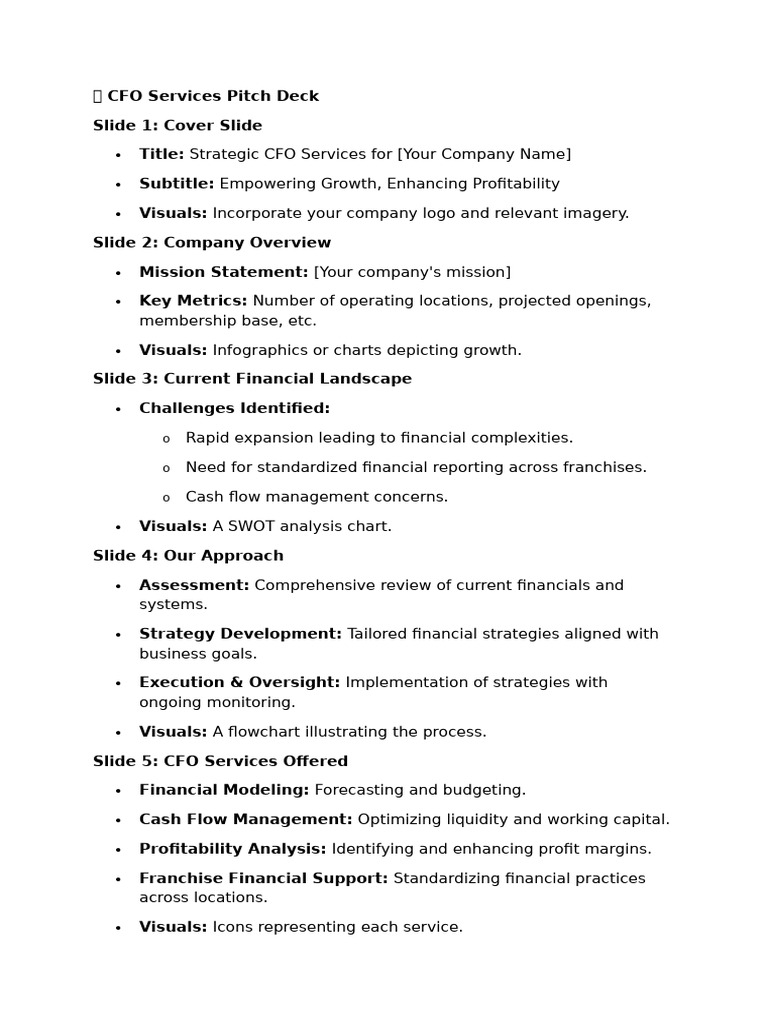 CFO Services Pitch Deck | PDF