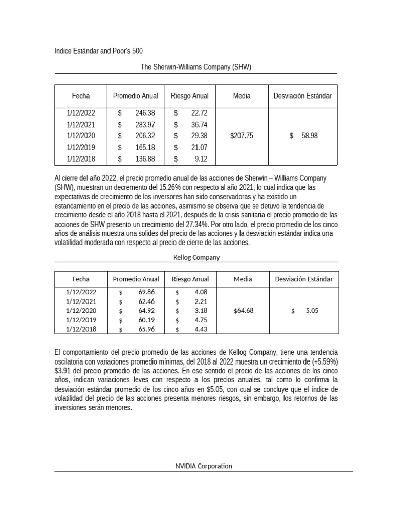 Indices - Bolsa de Valores | PDF | Desviación Estándar | Volatilidad (Finanzas)