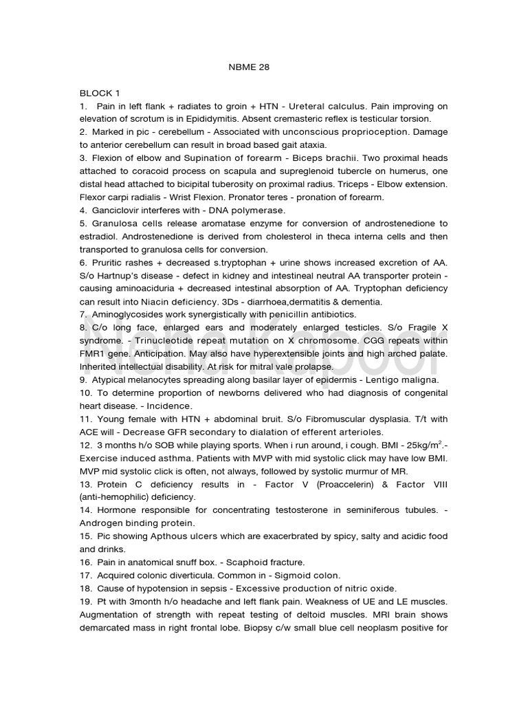 NBME 28 NK | PDF | Anatomical Terms Of Motion | Elbow