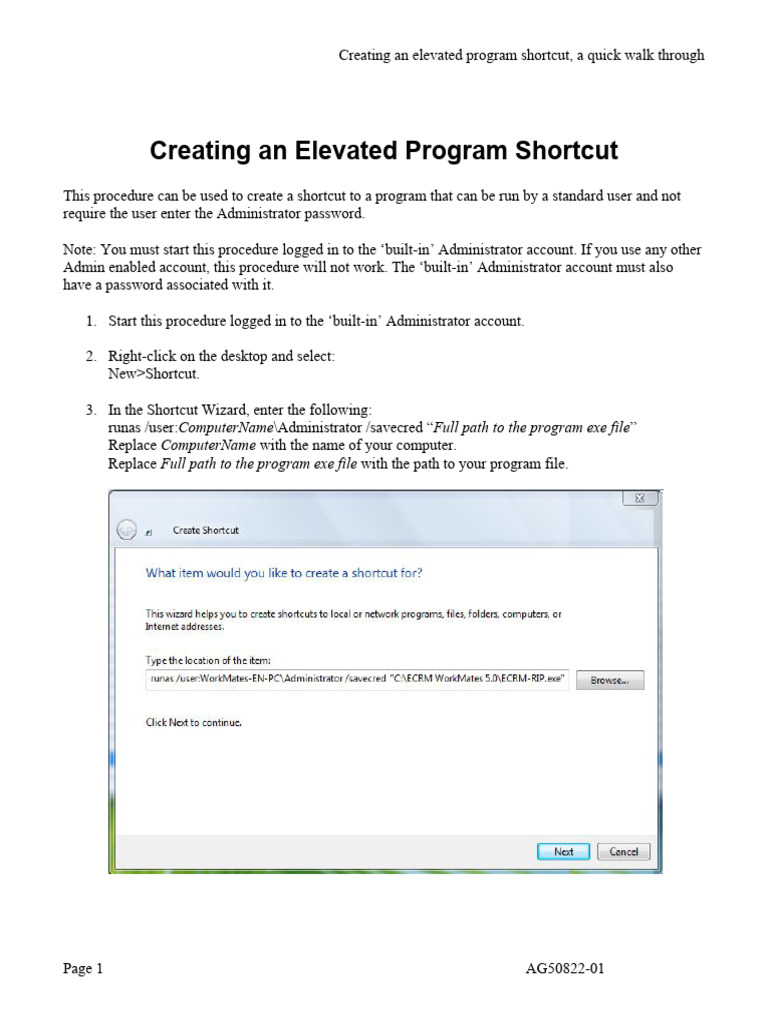 Elevated Program Shortcut | PDF | Icon (Computing) | User (Computing)