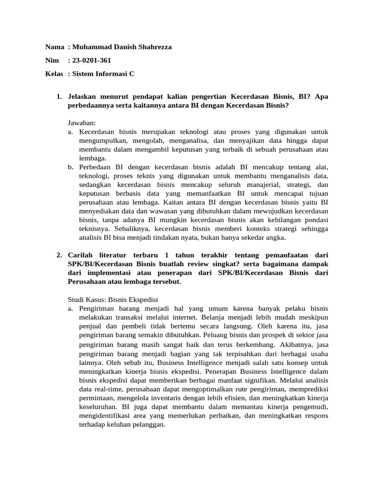 Kecerdasan Bisnis (Danish - 361) | PDF