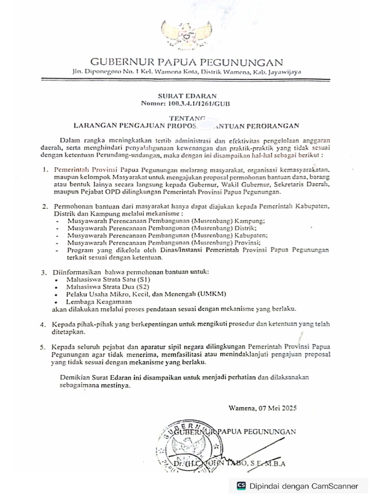 Surat Edaran Gubernur PPP | PDF