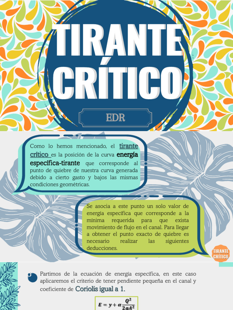 Tirante Crítico | PDF | Pendiente | Ecuaciones