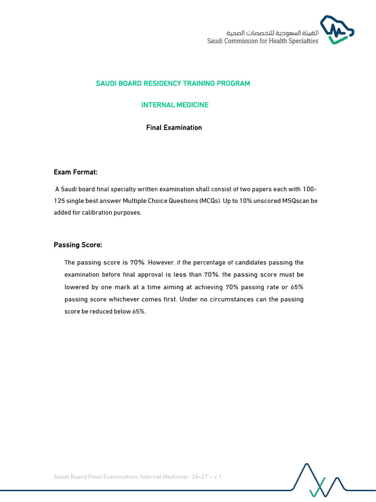 Saudi Board Internal Medicine Exam Guide | PDF | Internal Medicine ...