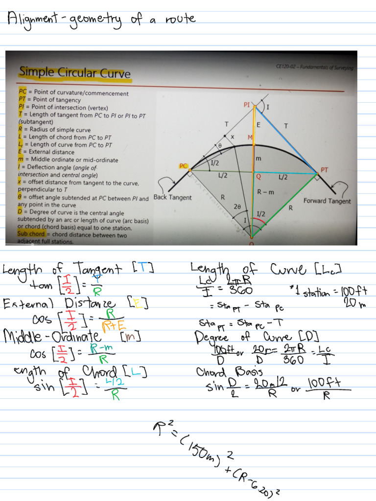 Route Surveying And Horizontal Curves | PDF