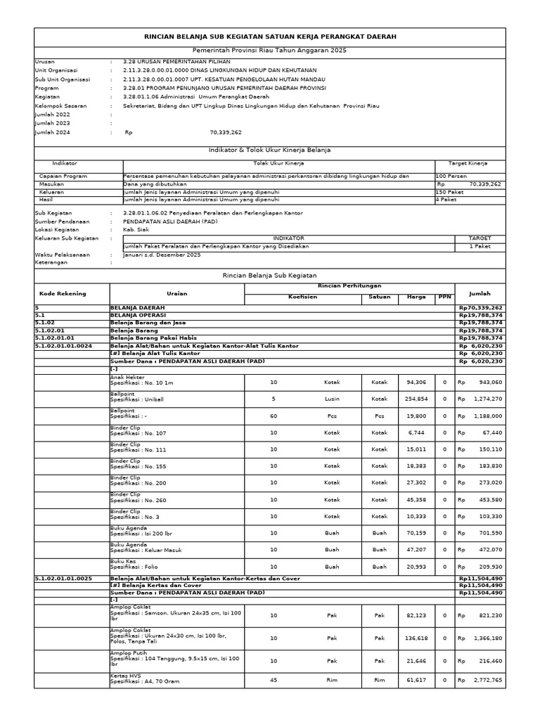Usulan Rka 2025 Mandau (Revisi) | PDF