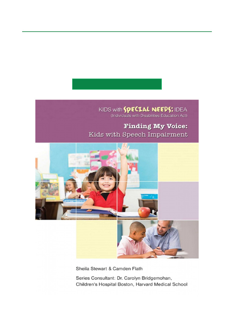 View Finding My Voice Kids With Speech Impairment Total Access Ebook | PDF