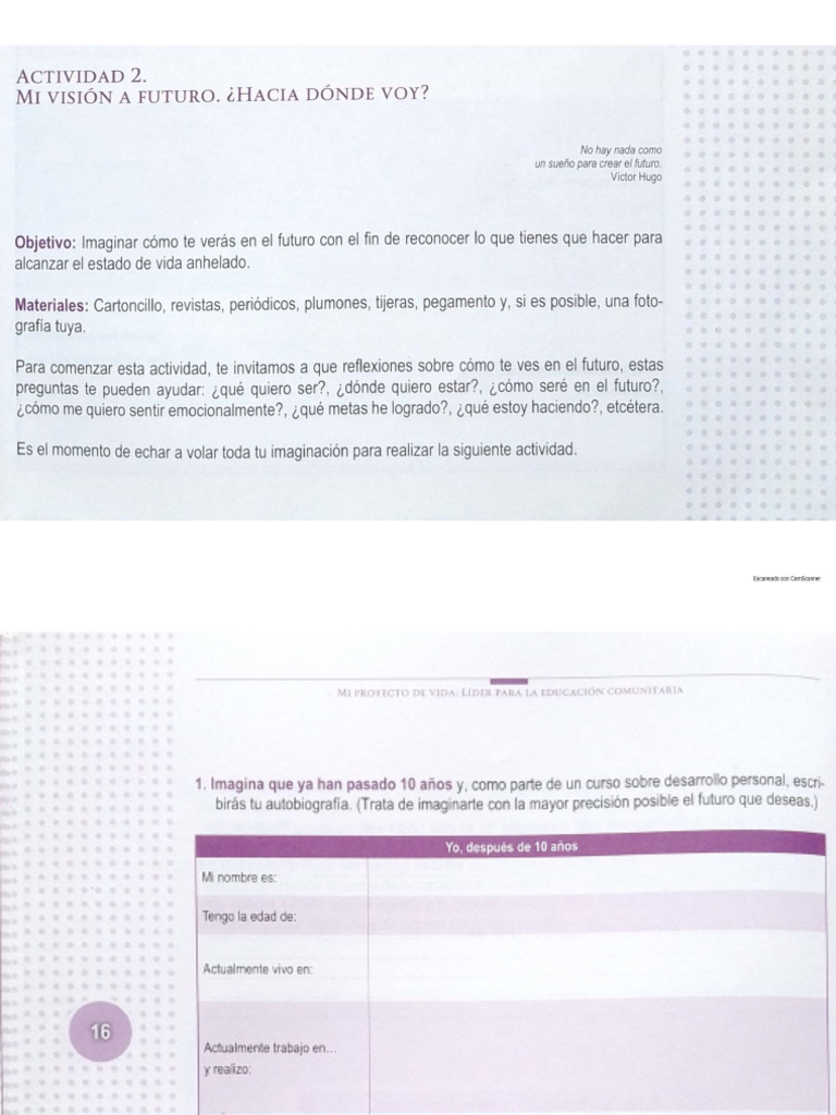 Mi Proyecto De Vida Sesión 1 Actividad 2 Pdf