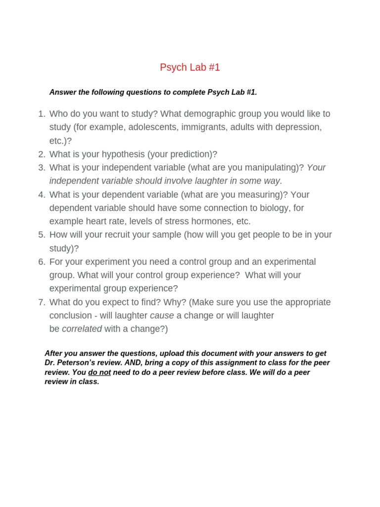 Psych Lab #1 Template | PDF