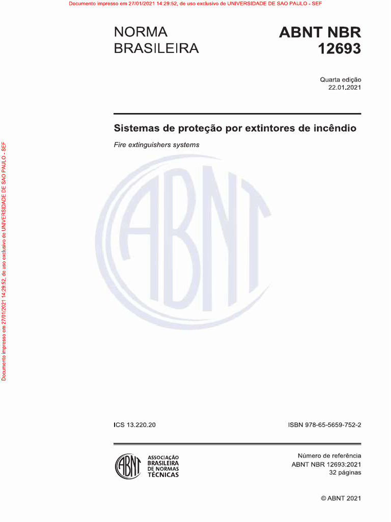 NBR 12693 Sistema de Extintores | PDF