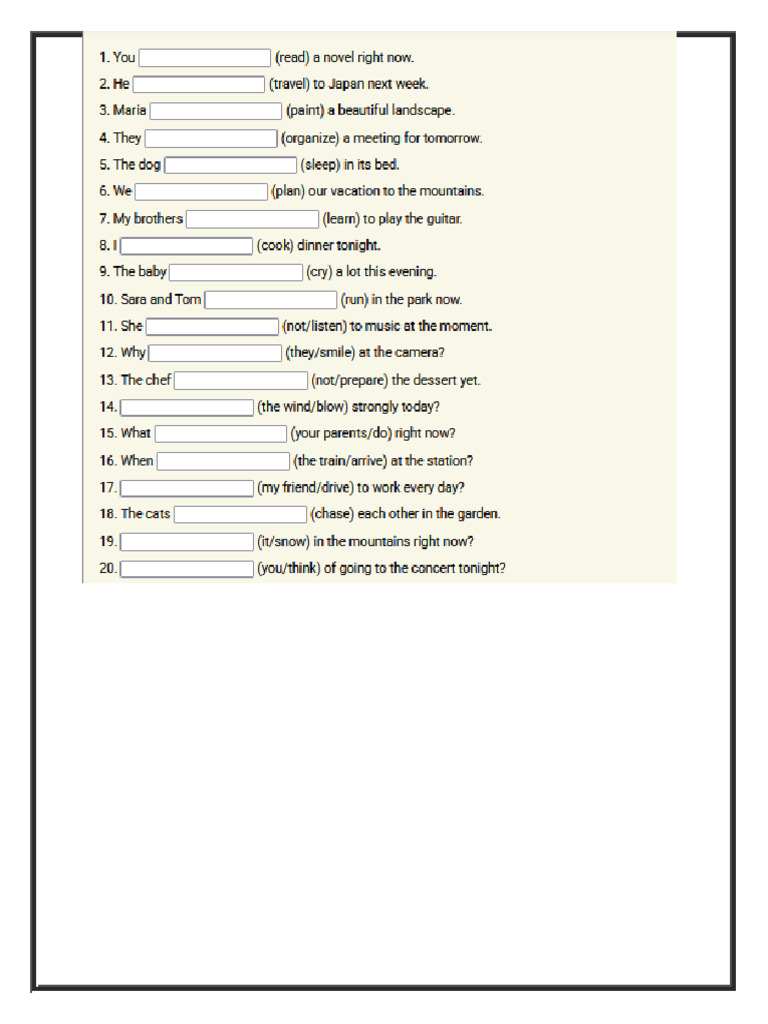 Presente Continuo | PDF