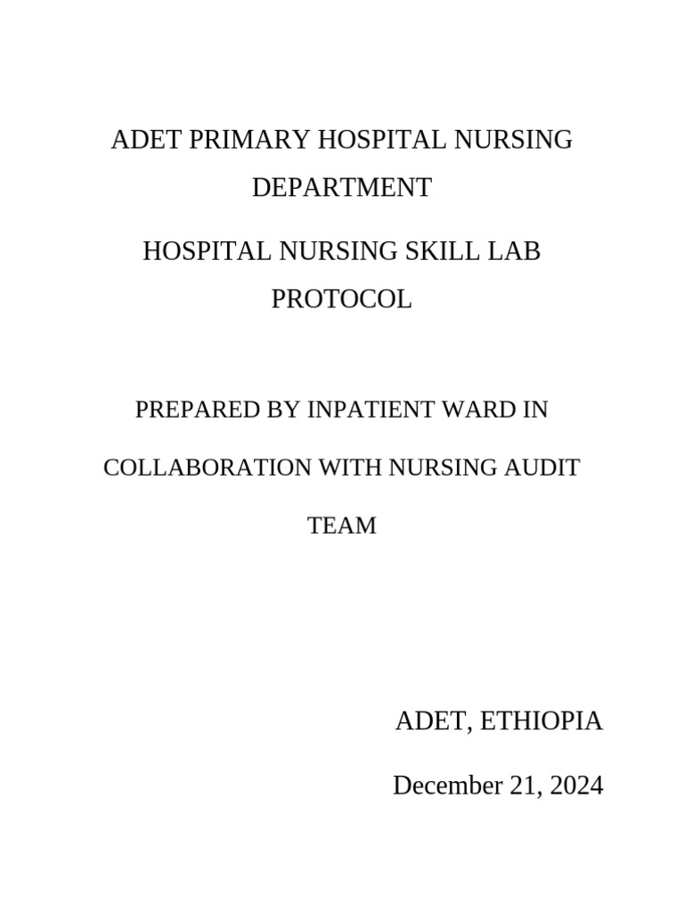 Adet hospital-Skill-Lab-Protocol 2017 | PDF | Pulse | Intravenous Therapy