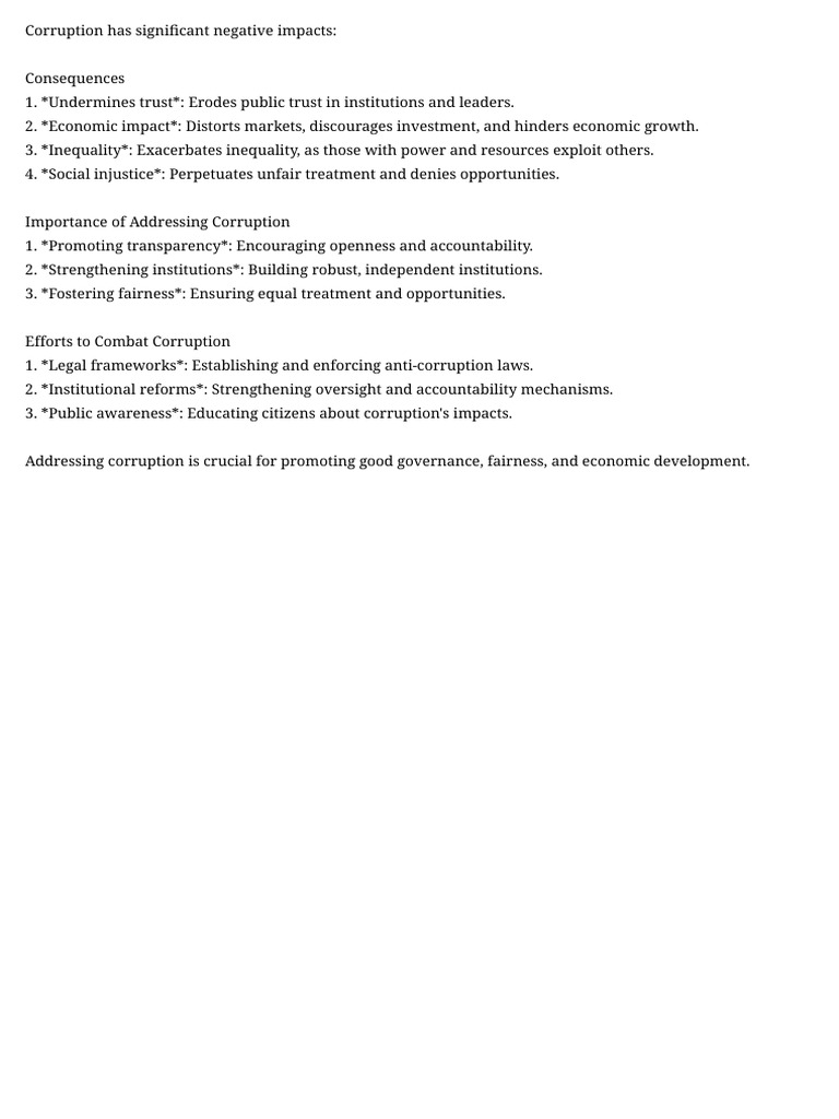 Importance of Corruption | PDF