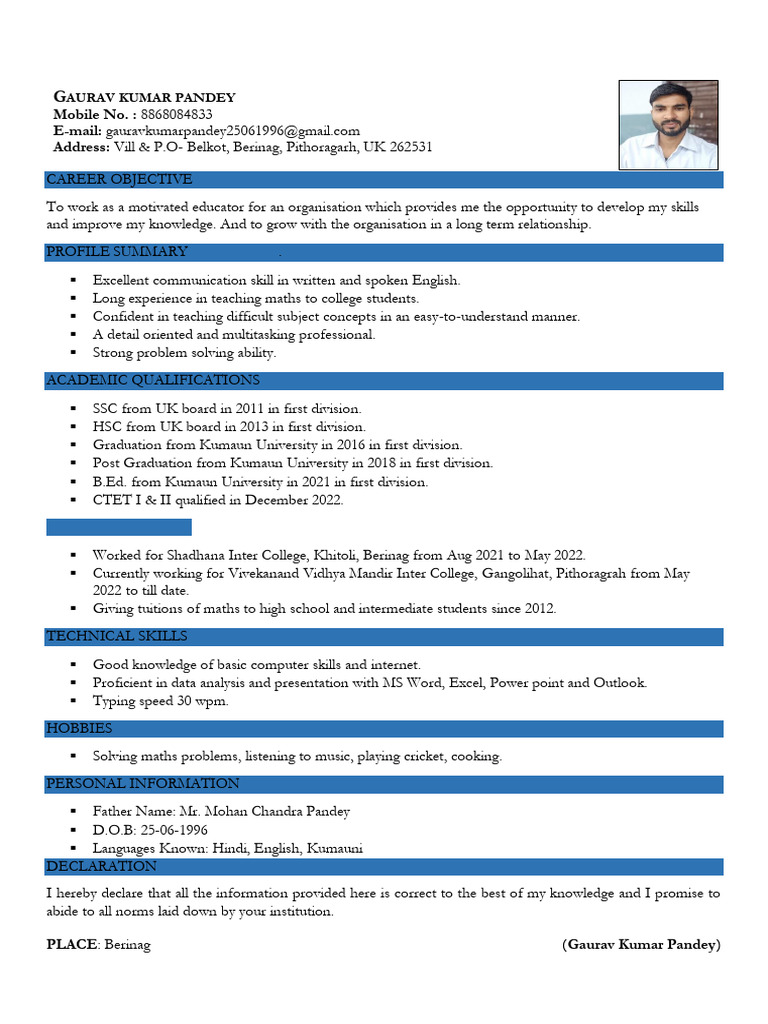 Resume- Gaurav (1) | PDF