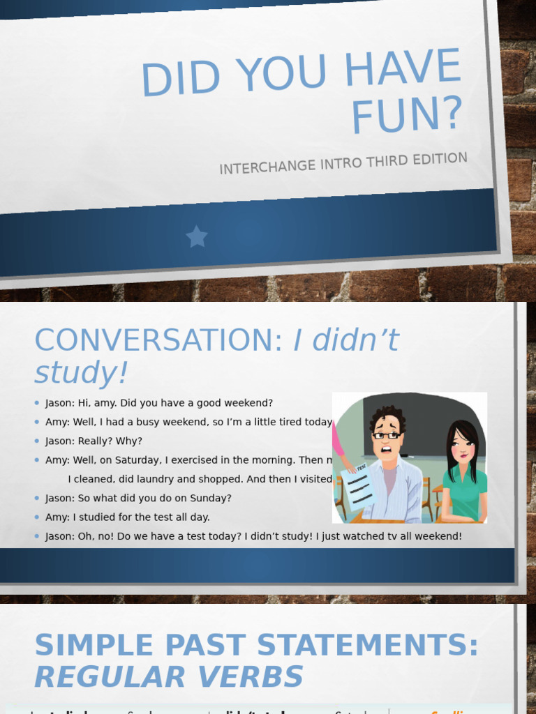 Simple Past Tense Did | PDF