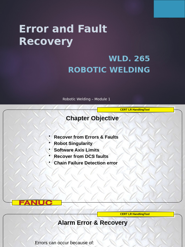 Robotic Welding PPT5 Error and Fault Recovery | PDF | Coordinate System ...
