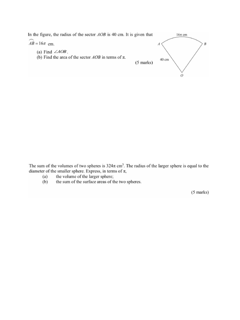 Mensuration Test | PDF