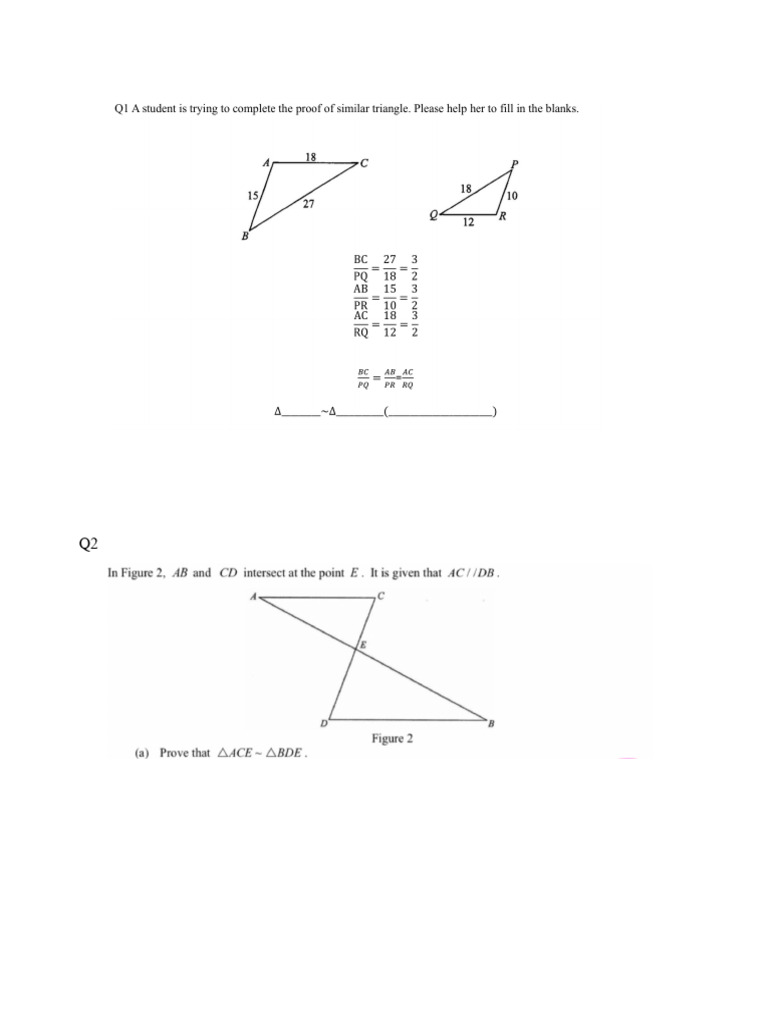 Similarity Test 2 | PDF