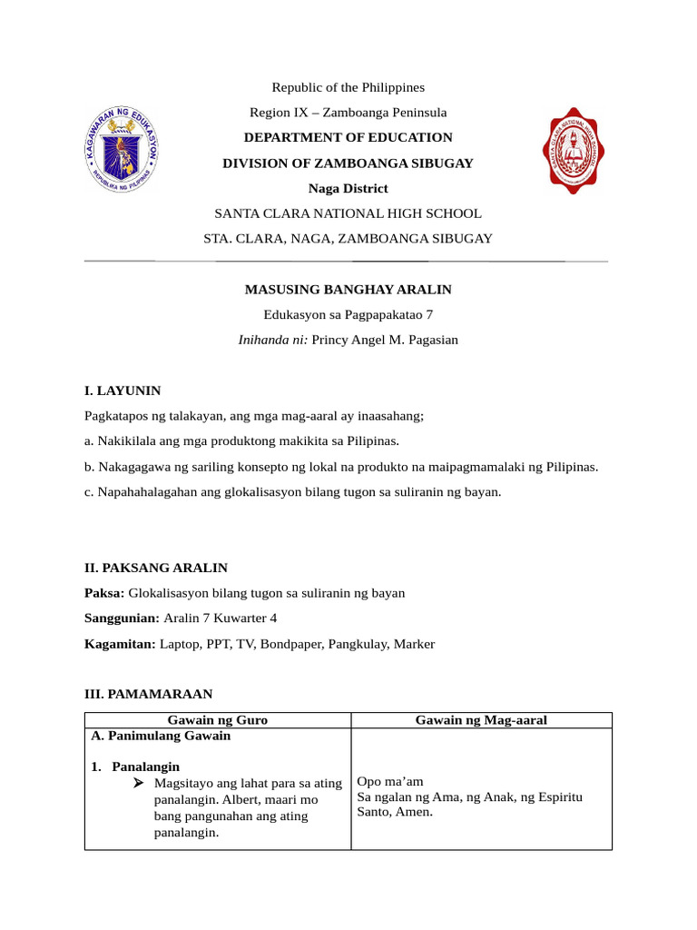 Week 7 Sa Esp Day 1 | PDF